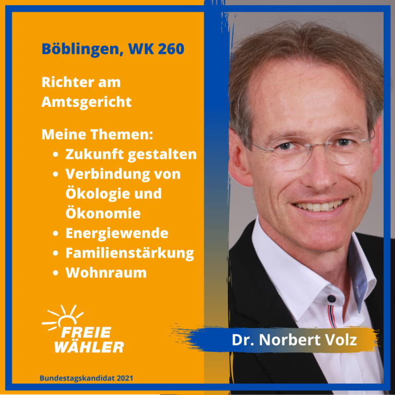 Dr. Norbert Volz (Böblingen, WK 260, Landeslistenplatz 14) - Freie ...